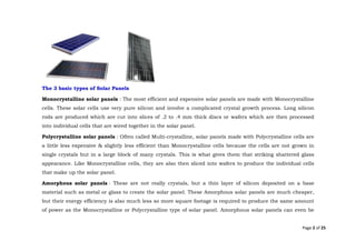 Solar panels basic types | PDF | Power and Energy Industry | Industries