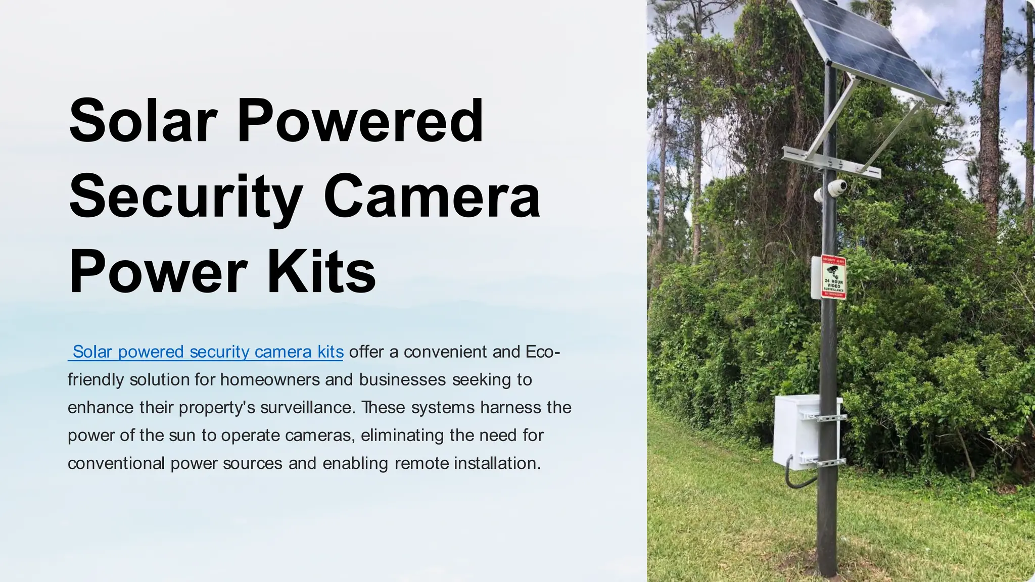 Solar Panel Security Camera - Sun-In-One | PPT