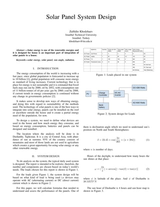 Solar Panel System Design | PDF