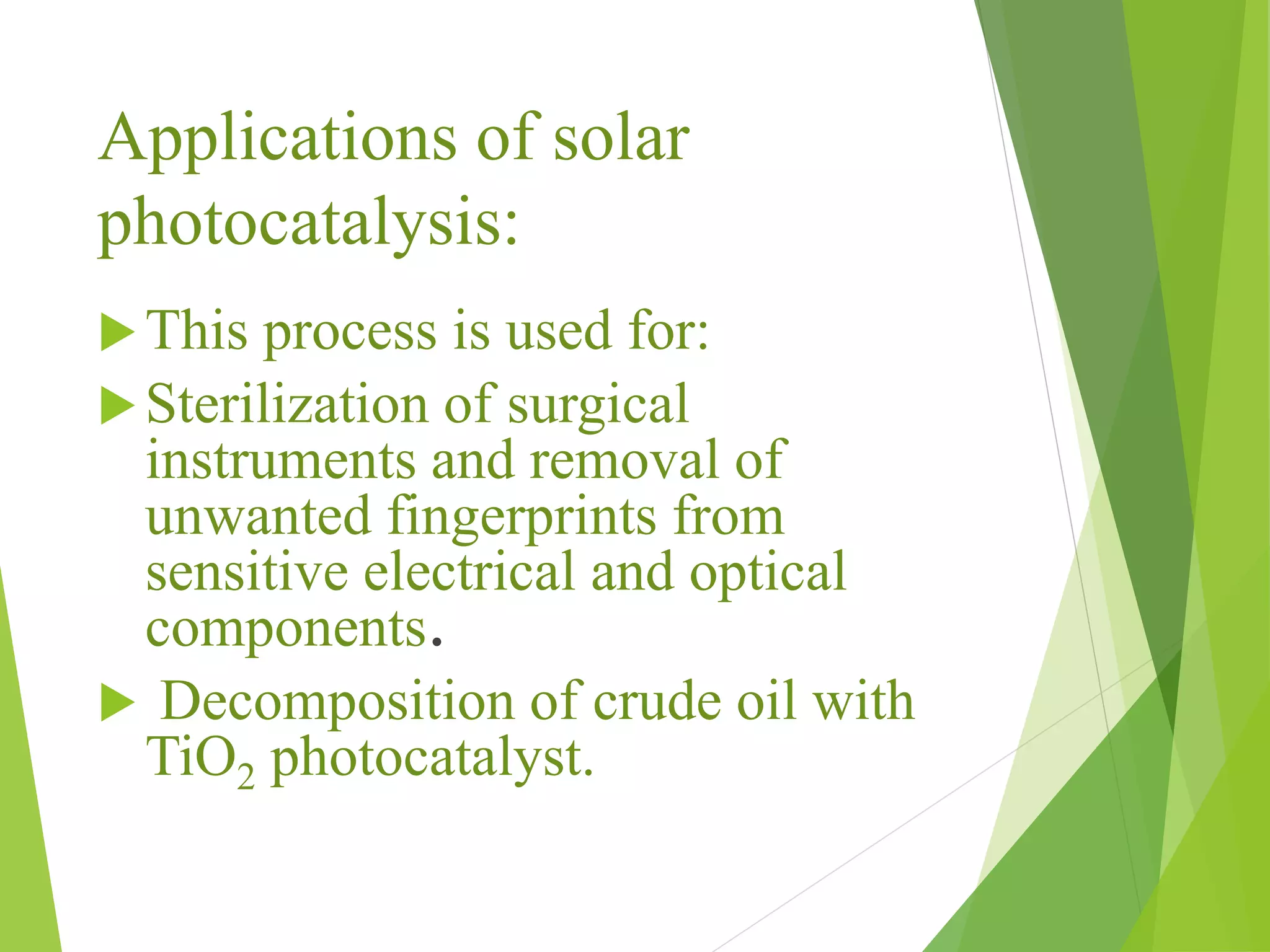 Solar photocatalytic process & solar photocatalytic reactors | PPT