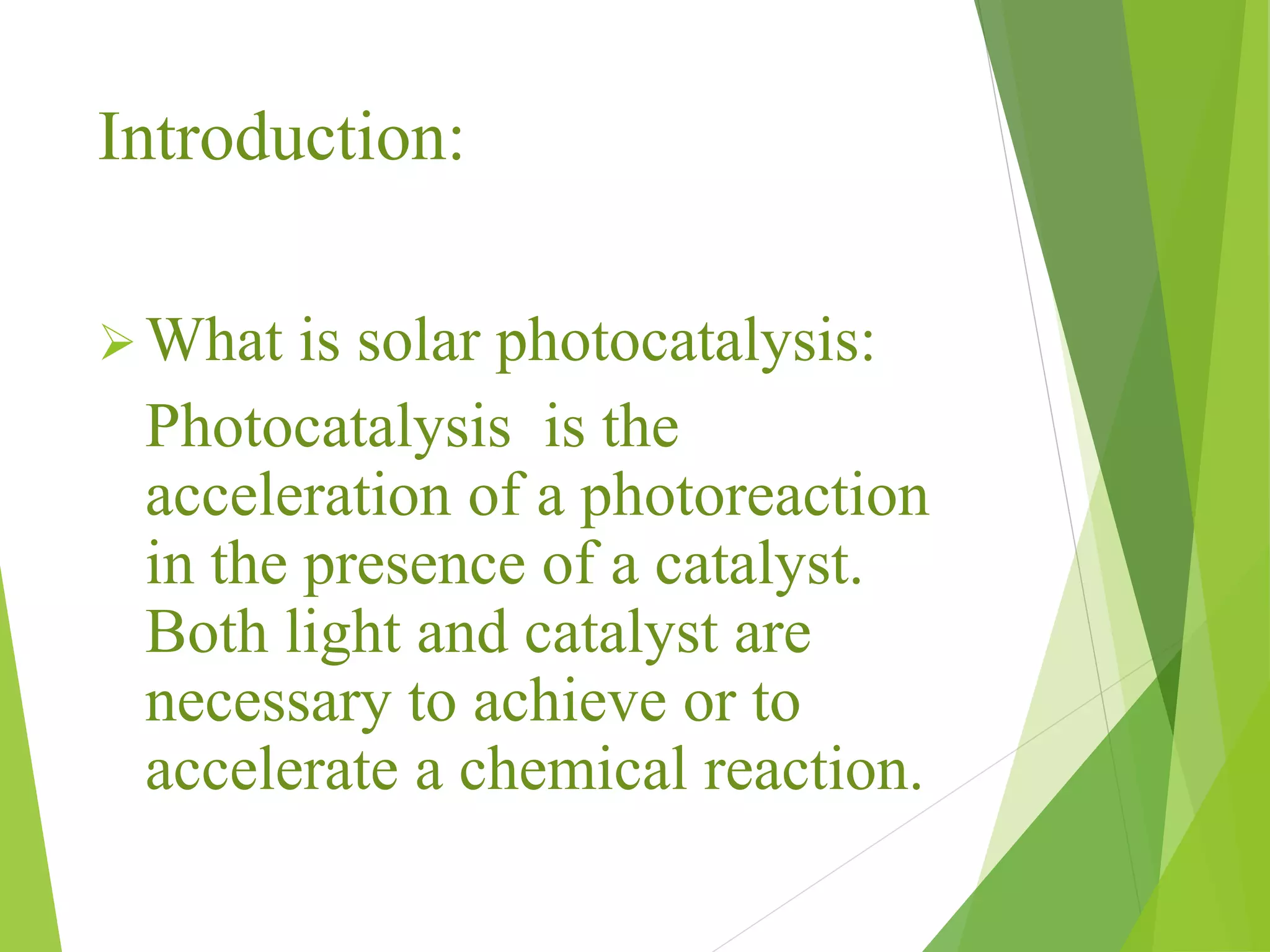 Solar photocatalytic process & solar photocatalytic reactors | PPT