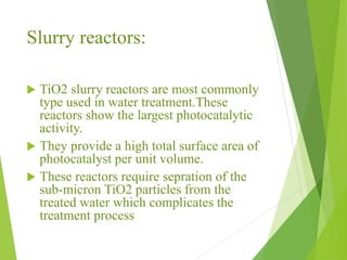Solar photocatalytic process & solar photocatalytic reactors | PPT