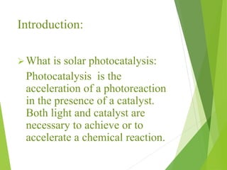 Solar photocatalytic process & solar photocatalytic reactors | PPT