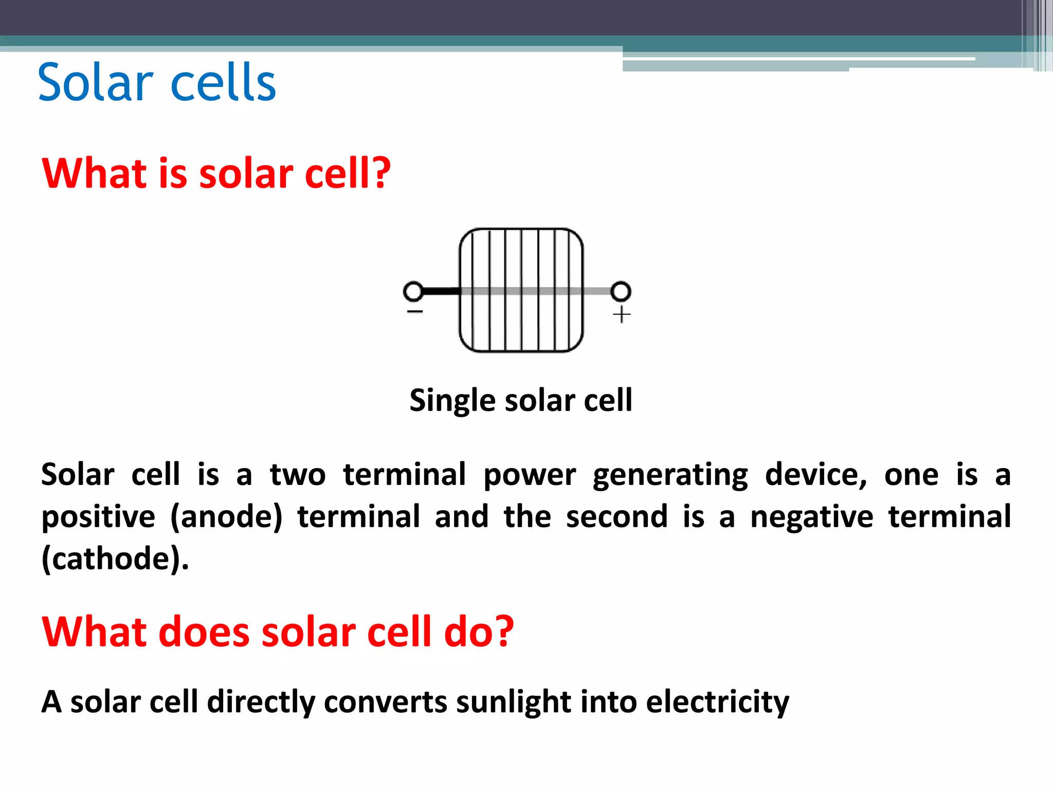 Solar photo voltaics | PPTX