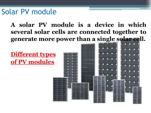 Solar photo voltaics | PPTX | Power and Energy Industry | Industries