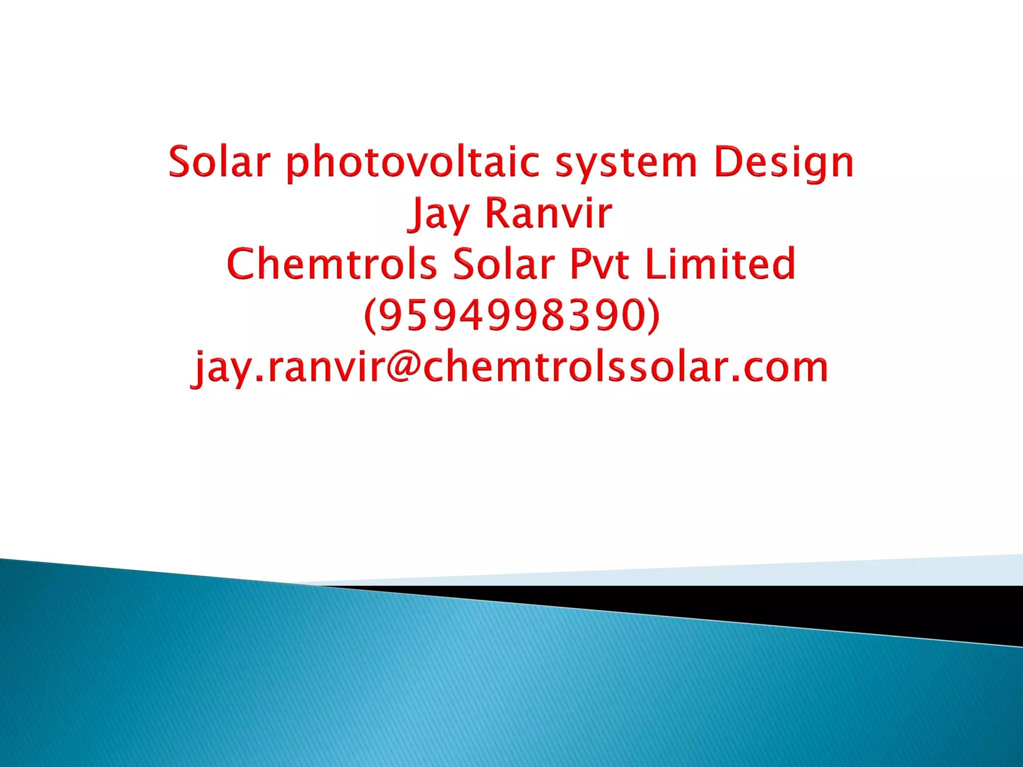Solar photovoltaic system design | PDF