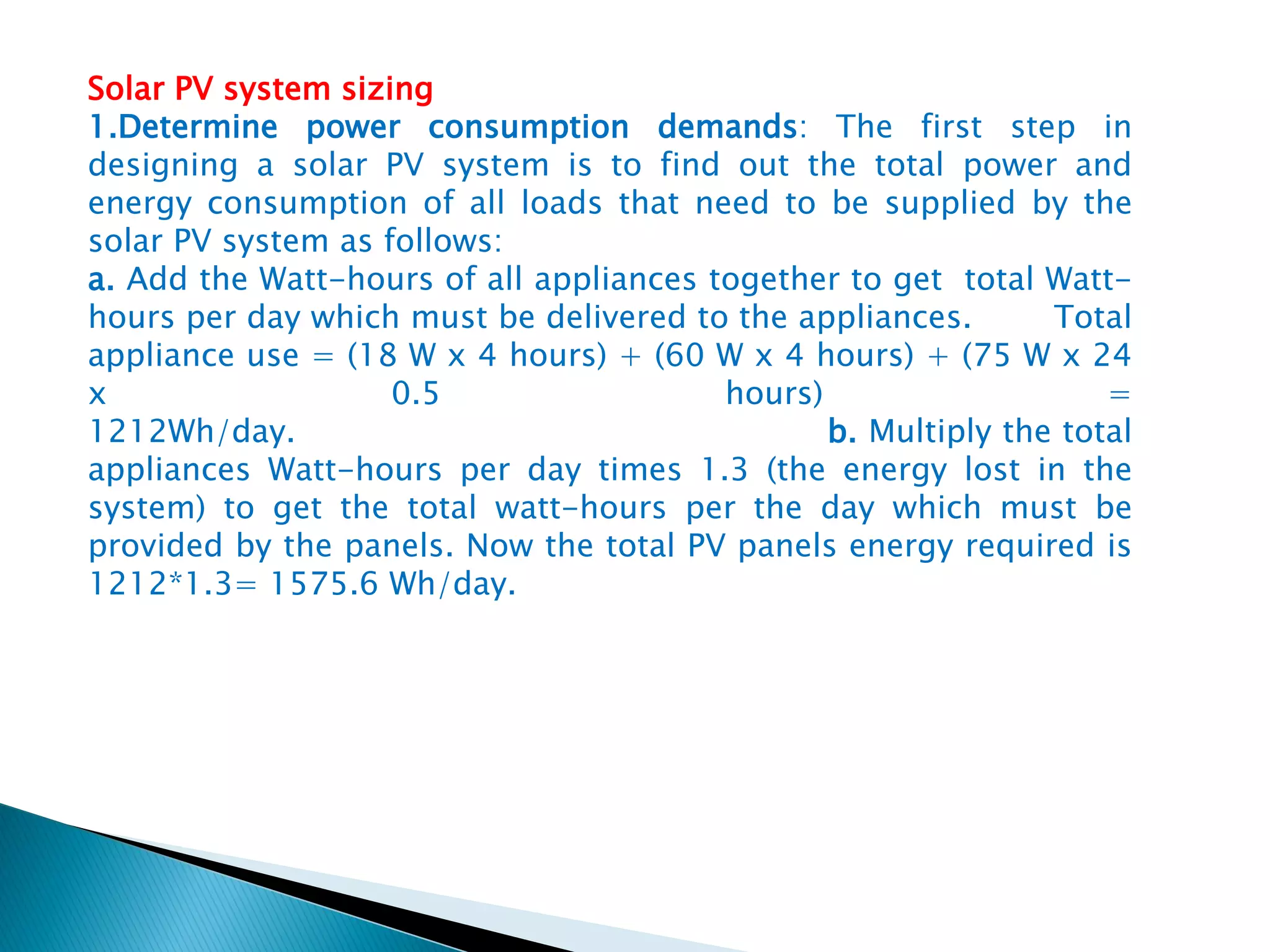 Solar photovoltaic system design | PDF