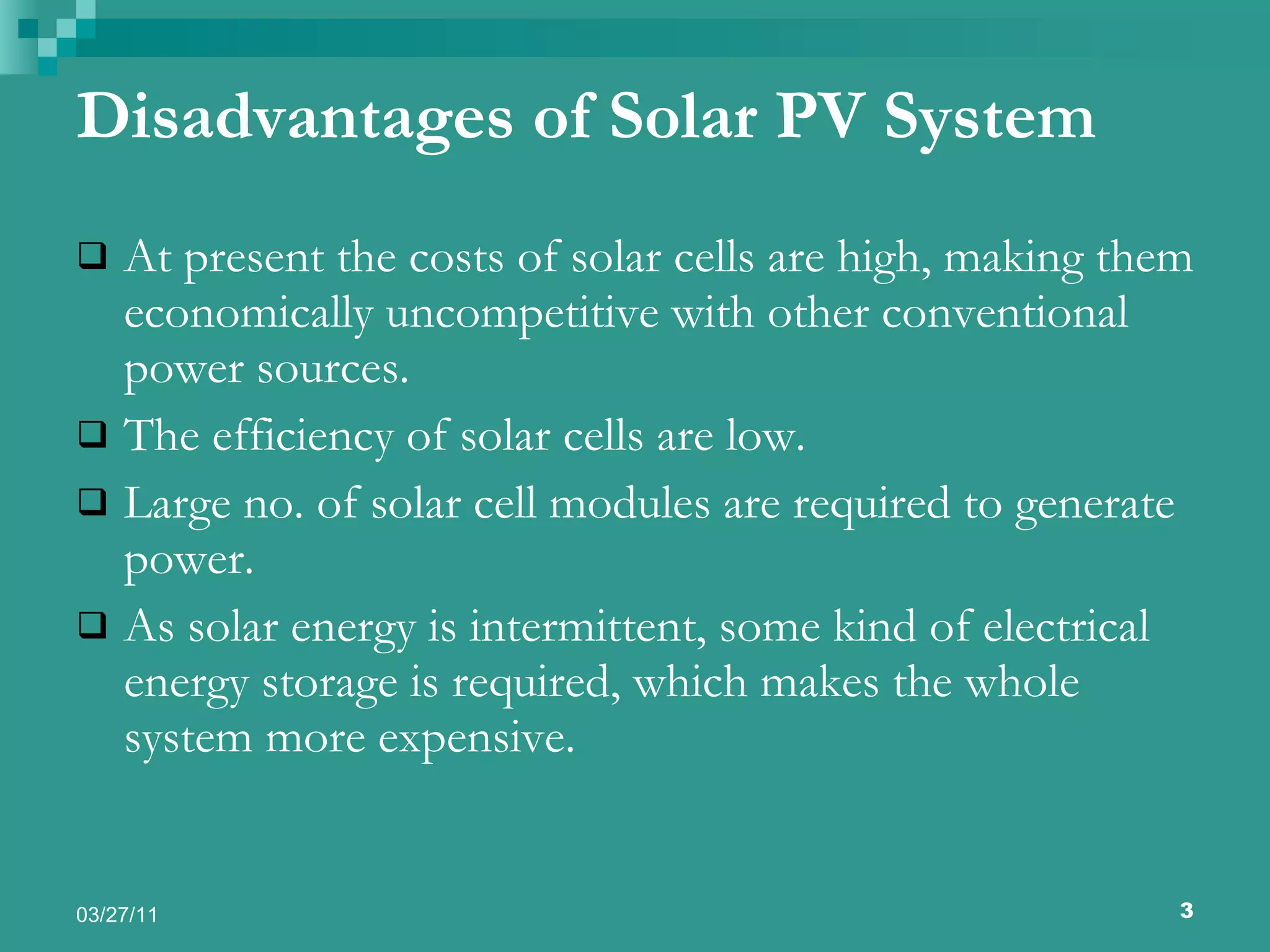 Solar photovoltaic systems | PPT