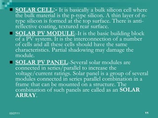 Solar photovoltaic systems | PPT