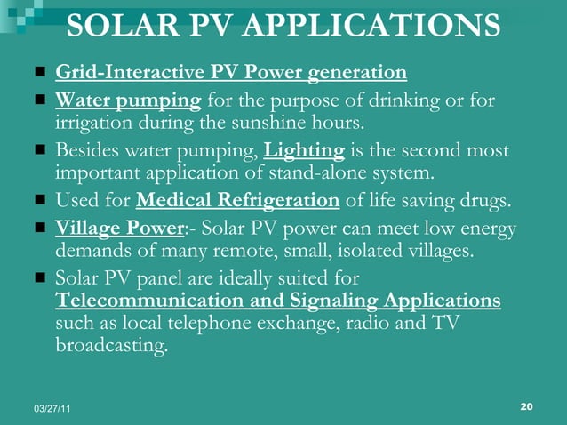Solar photovoltaic systems | PPT
