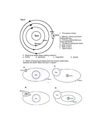 Solar:planet rotate orbit (worksheet 2) | PDF