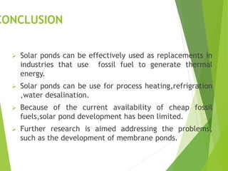 Solar pond technology | PPTX