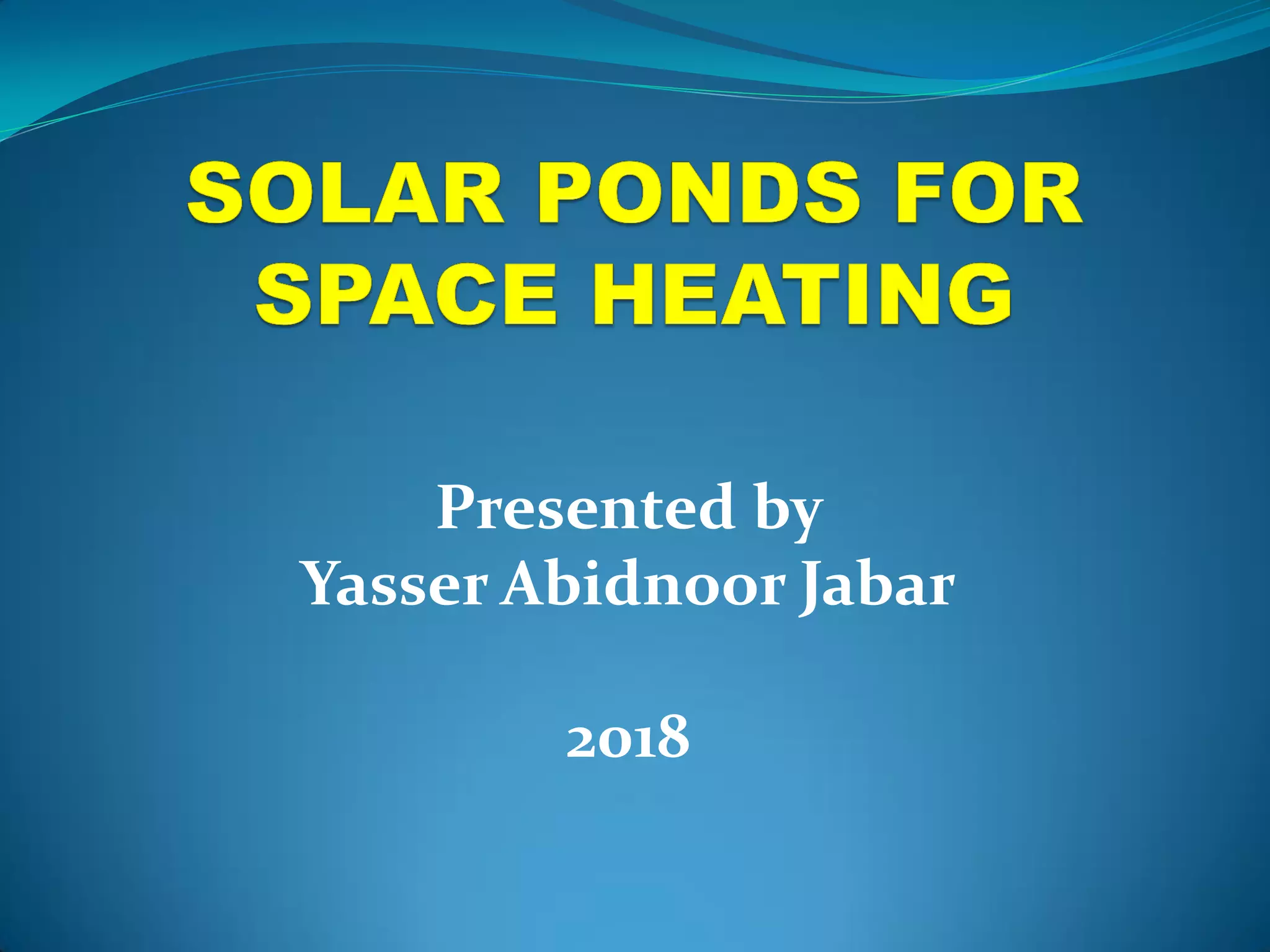 Solar ponds for space heating | PDF