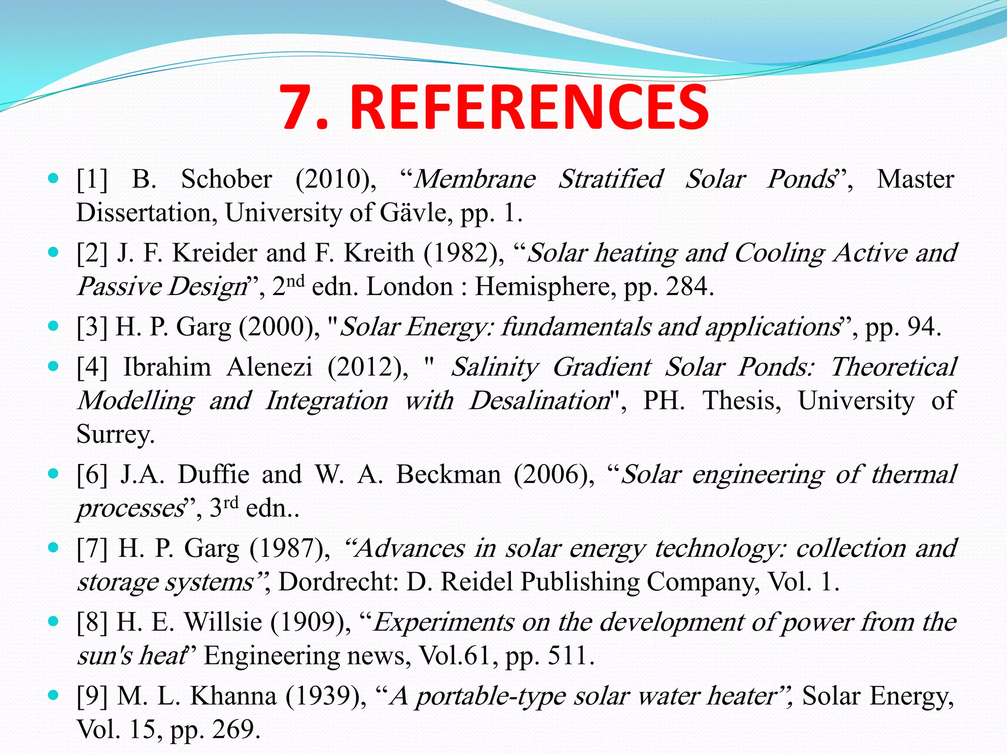 Solar ponds for space heating | PDF