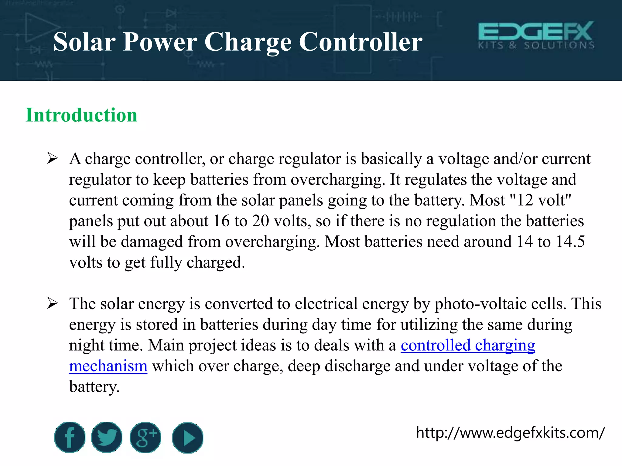 Solar Power Charge Controller | PPTX