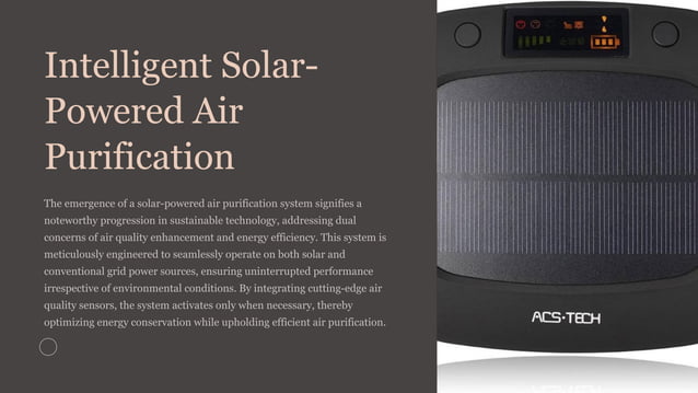 solar powered air purifier - project proposal | PPTX