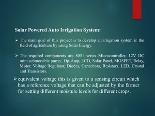 Solar powered auto irrigation system (2) | PPTX