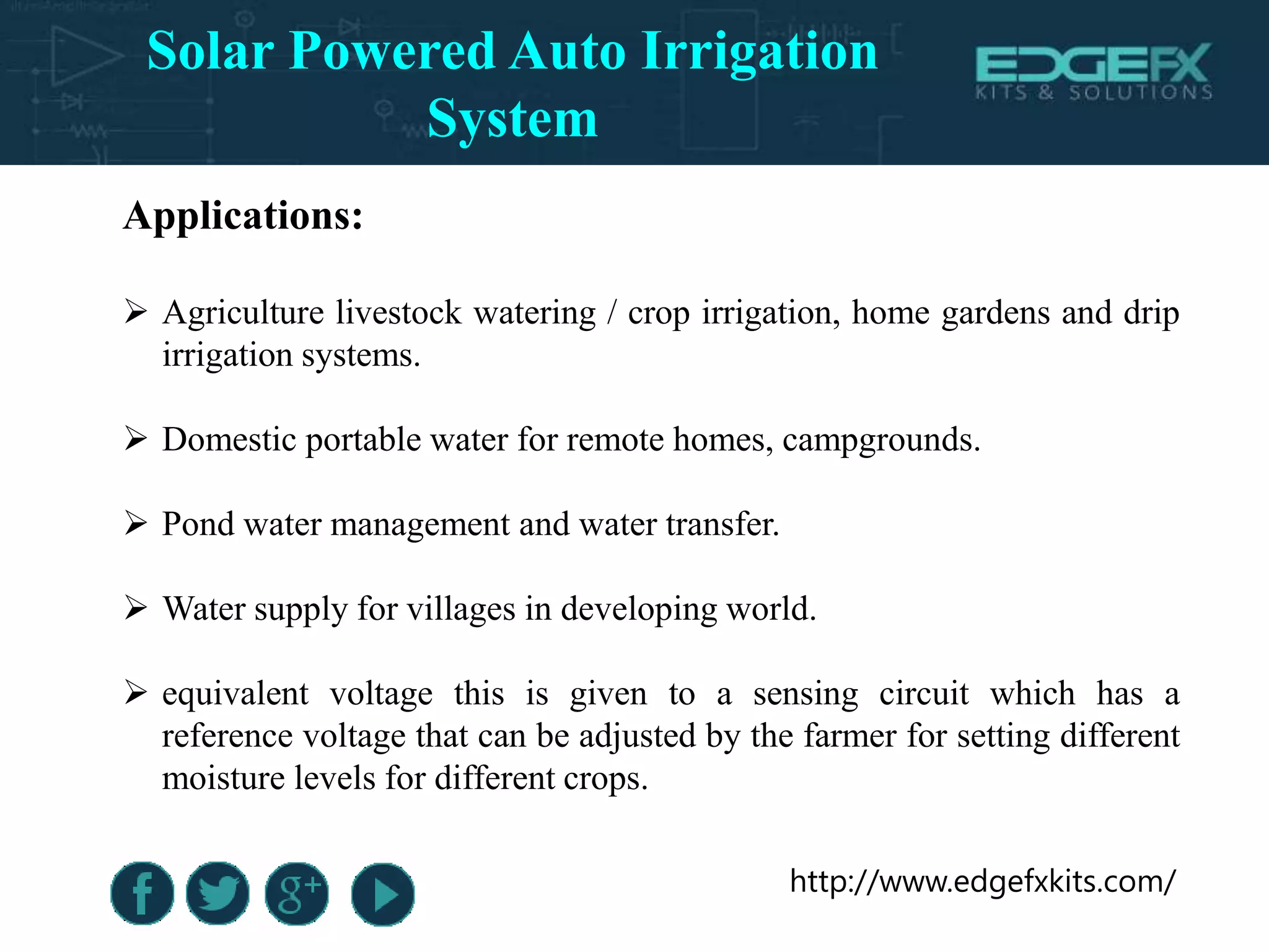 Solar Powered Auto Irrigation System | PPTX