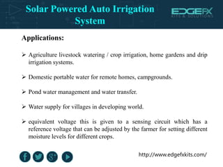 Solar Powered Auto Irrigation System | PPTX