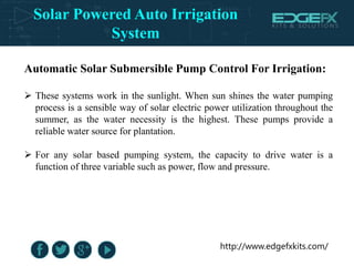 Solar Powered Auto Irrigation System | PPTX
