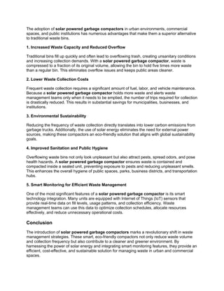 Solar Powered Garbage Compactor_ Smart Waste Management Solution.docx