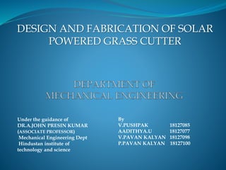 Solar powered grass cutter | PPTX