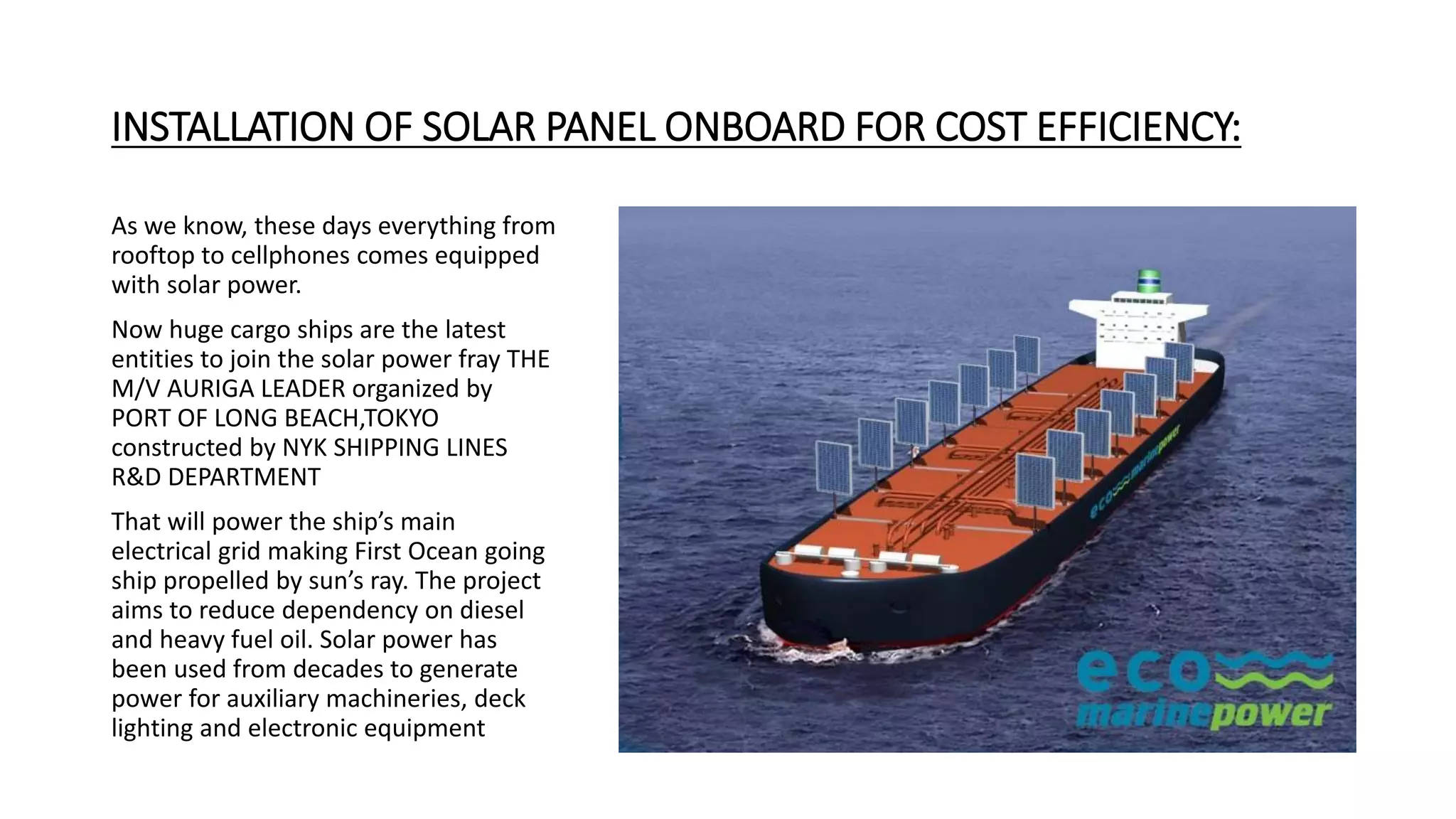 Solar powered ship .....by dwivedi | PPTX