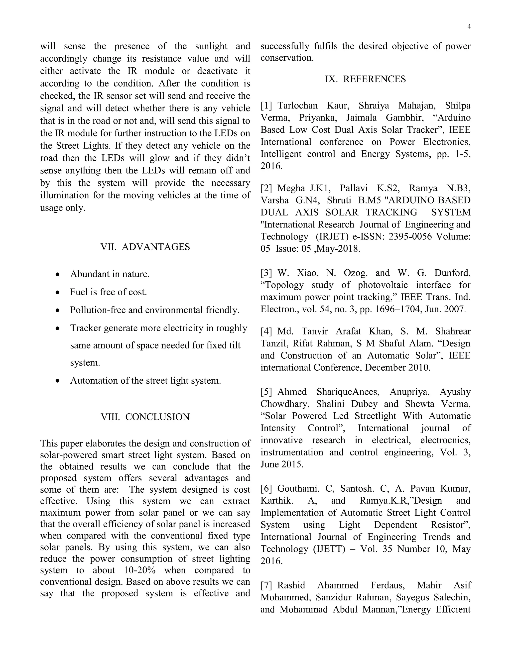 Solar based smart street light system | PDF