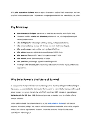Solar Powered Survival Gear: Top 10 Innovations You’ll Wish You Had ...