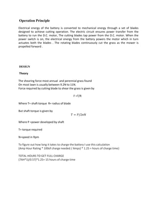 Solar power lawn mower | PDF