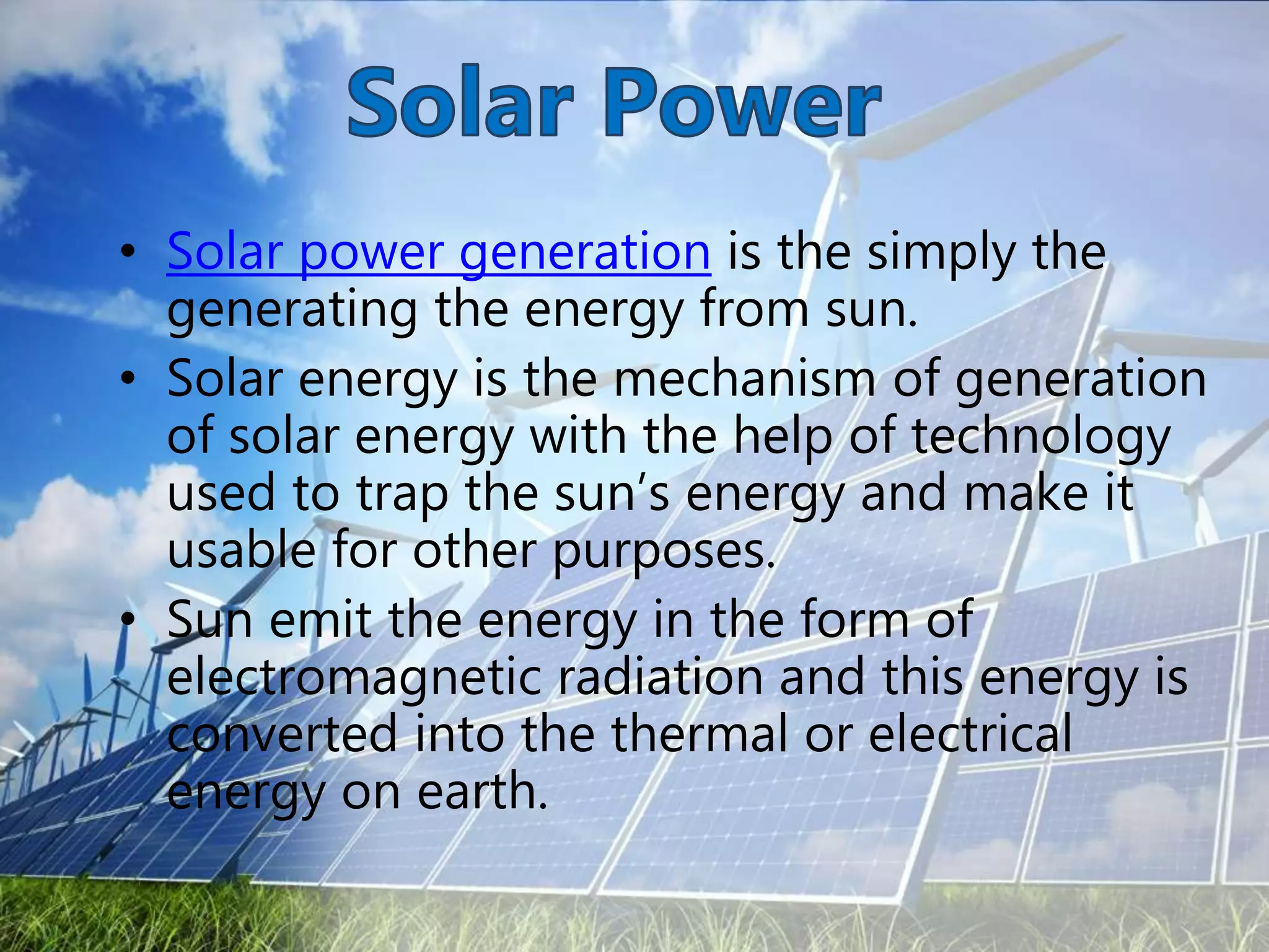 Solar Power Generation | PPTX