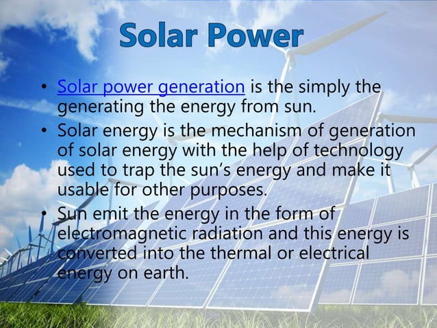 Solar Power Generation | PPTX | Science