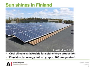 Solar power in Finland 2016-2017 | PPT