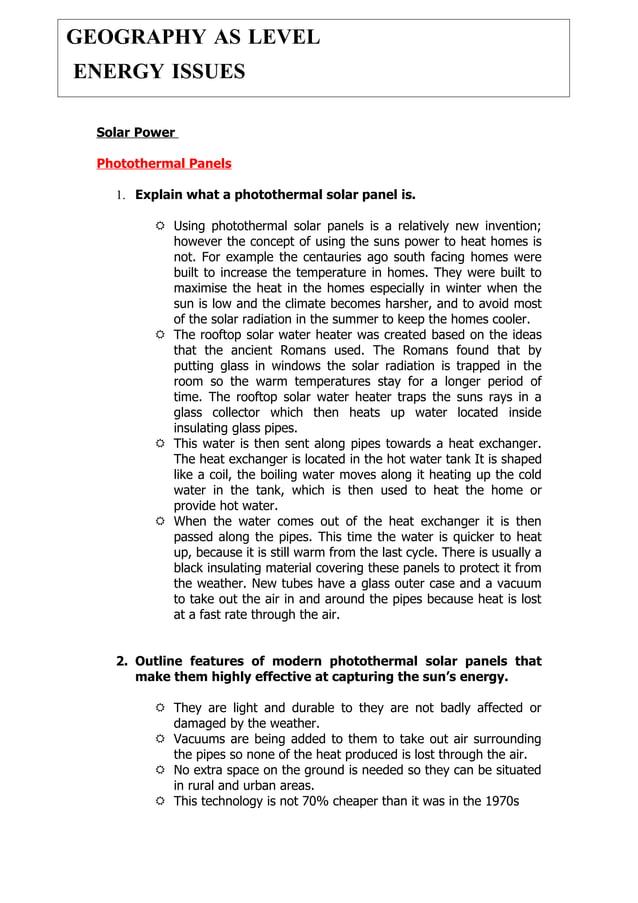 Solar Power Questions | DOC | Home Appliances | Home & Garden