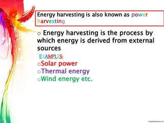 Solar harvesting devices power point presentation | PPTX