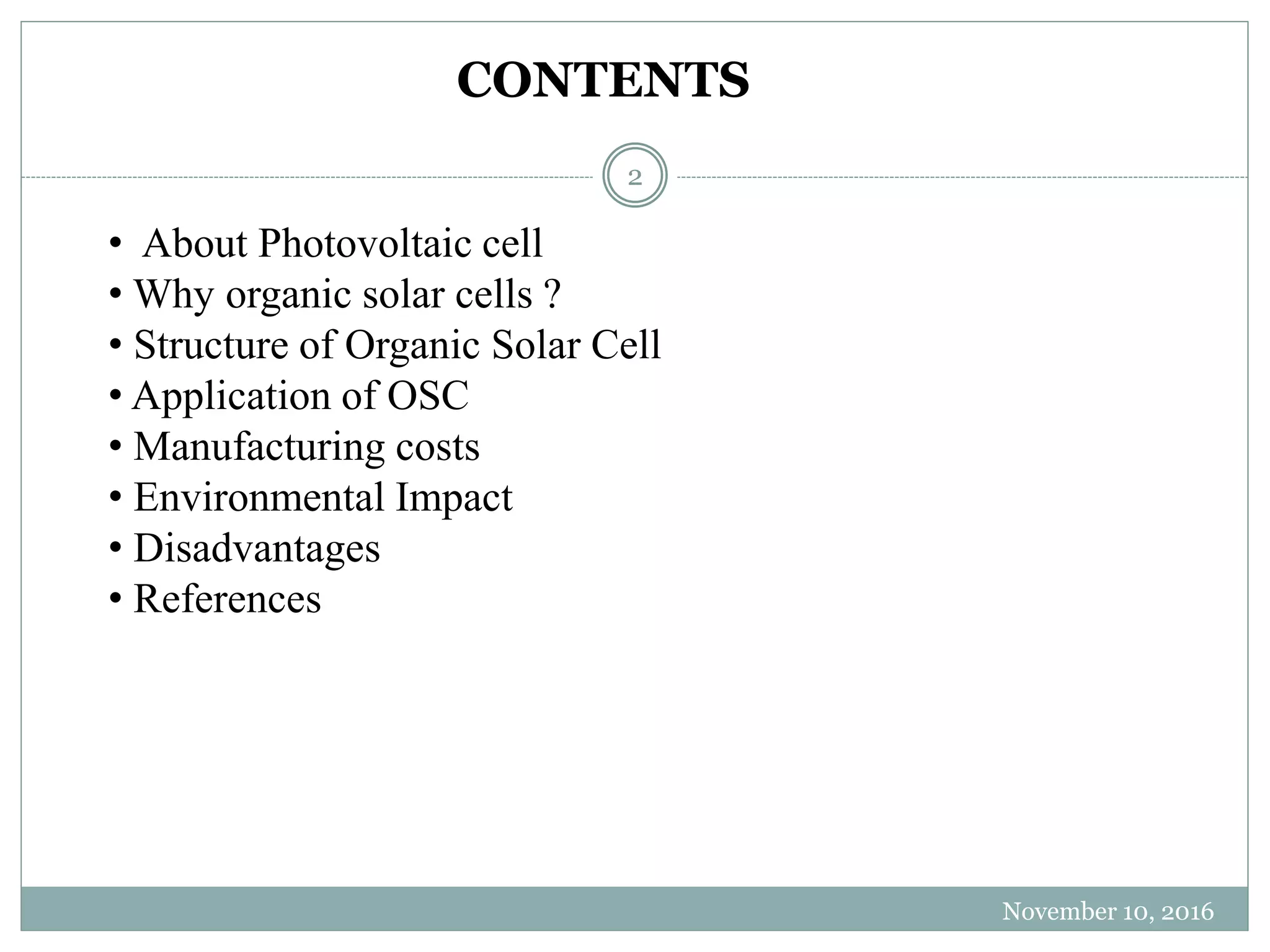organic solar cell | PPTX