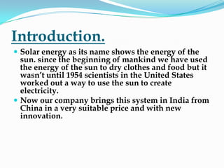 Solar product business plan | PPTX