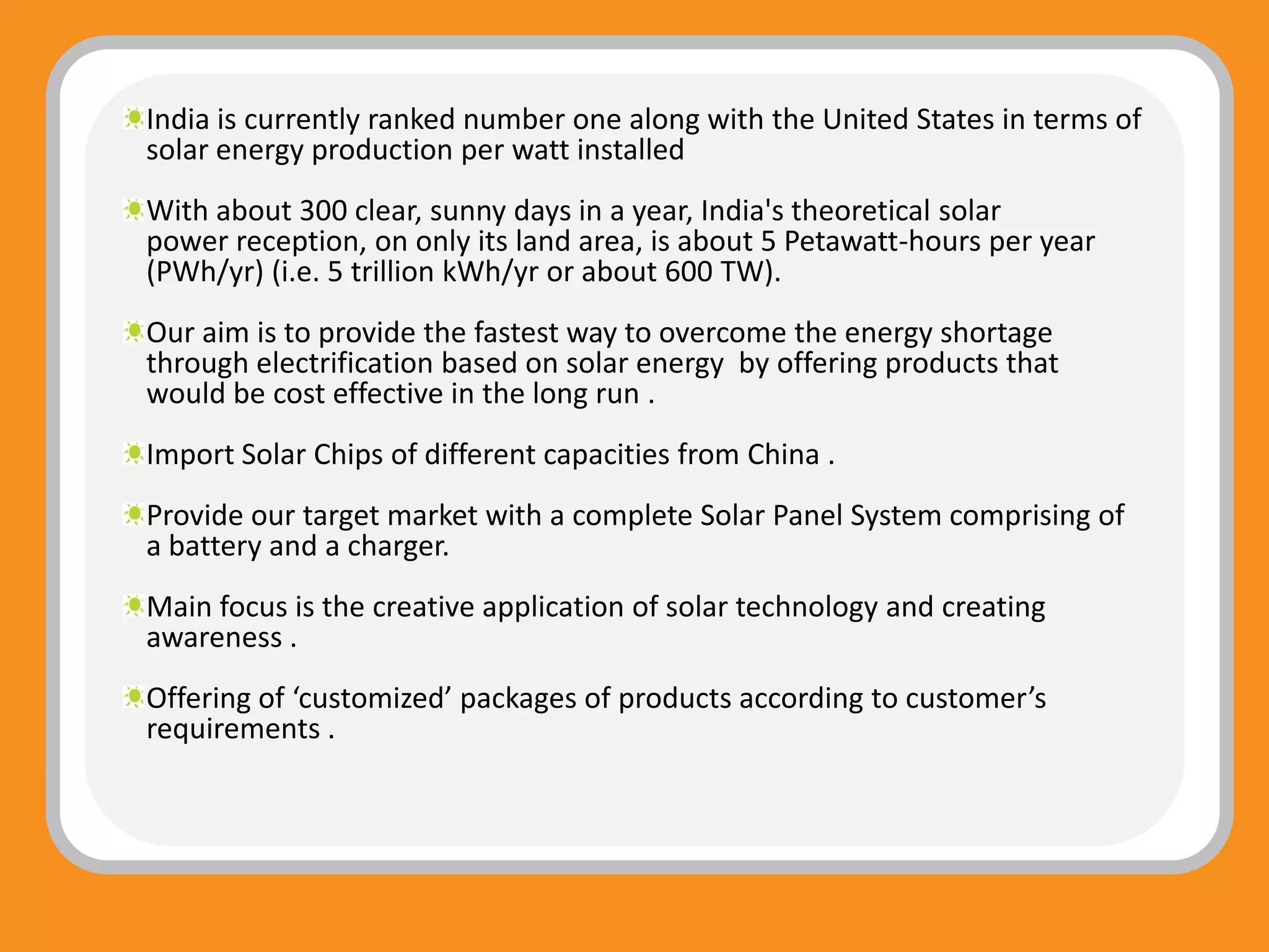 Solar product business plan | PPTX