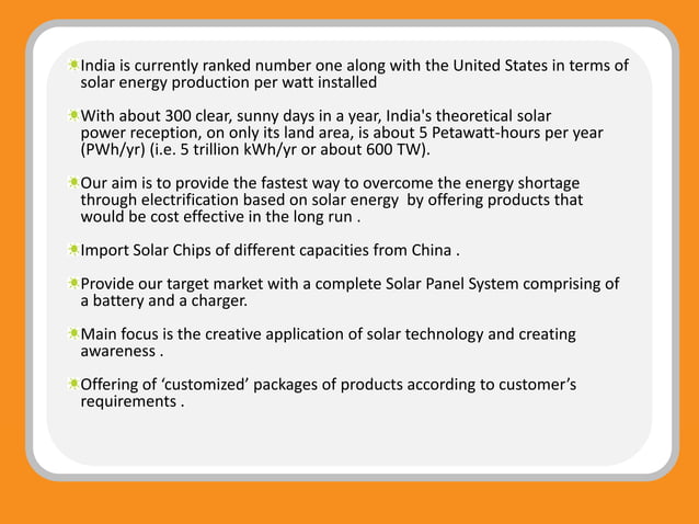 Solar product business plan | PPTX