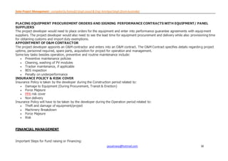 SOLAR PROJECT MANAGEMENT | PDF