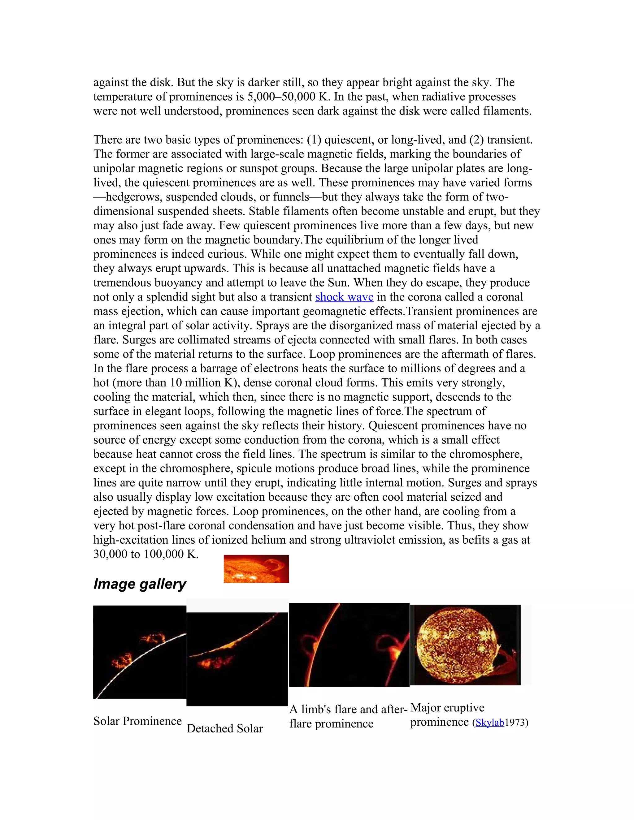 Solar Prominence | DOC