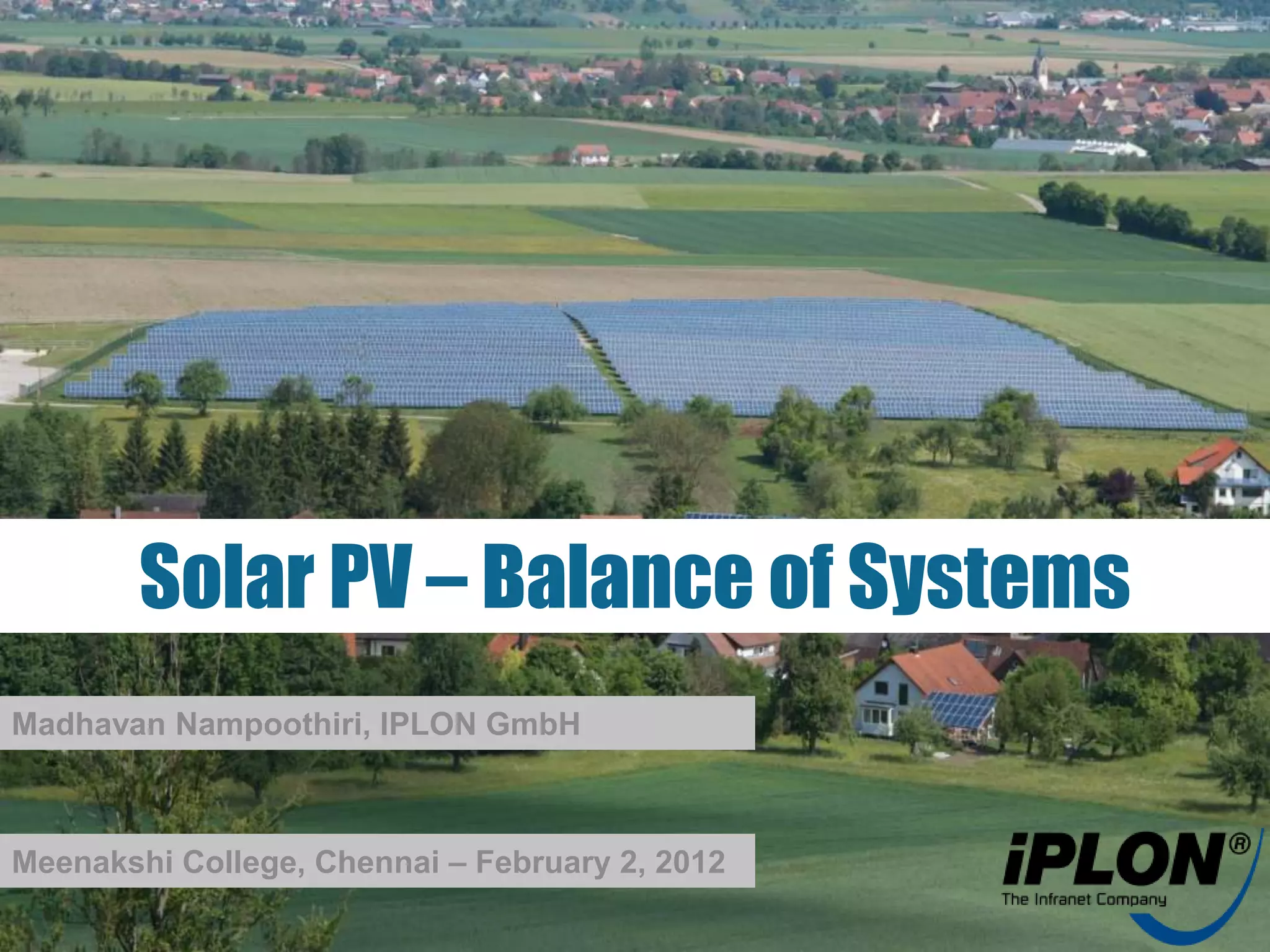 Solar pv – balance of systems | PPTX