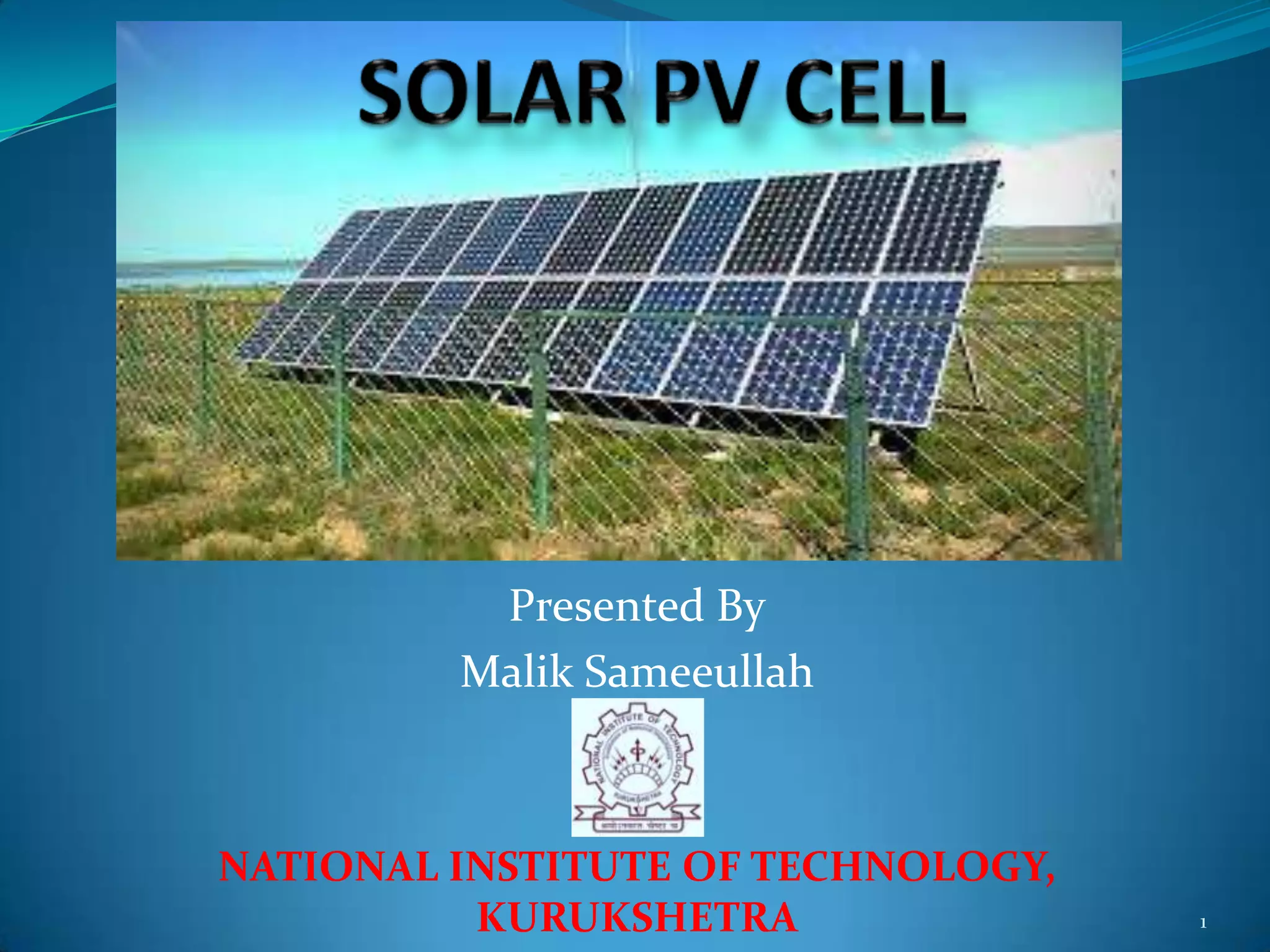 Solar pv cell | PPTX