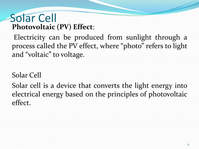 Solar pv cell | PPTX | Physics | Science