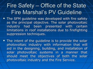 Solar PV fire safety | PPT