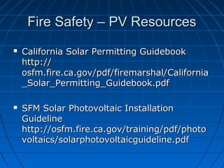 Solar PV fire safety | PPT