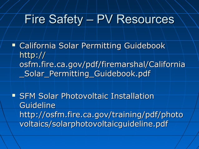 Solar PV fire safety | PPT | Power and Energy Industry | Industries