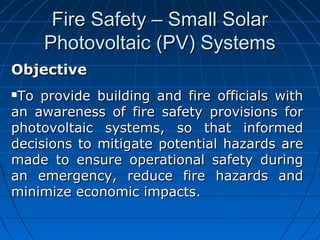 Solar PV fire safety | PPT