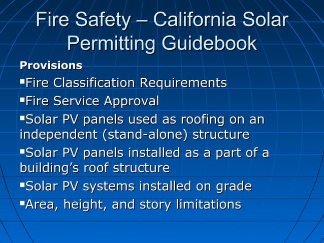 Solar PV fire safety | PPT | Power and Energy Industry | Industries