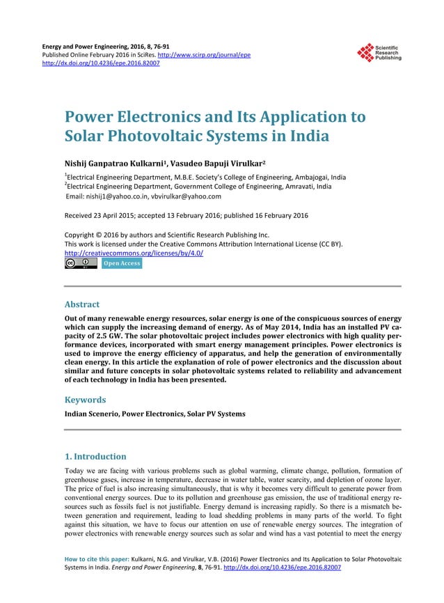 Solar PV and power electronics | PDF